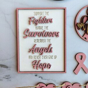 Cancer Tiered Tray Decor, Wear Pink, Gift for Her, Mother's Day Gift ...