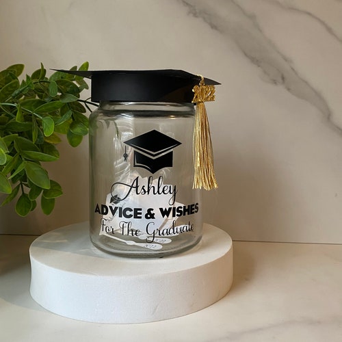 Graduation Wishes Words of Wisdom Personalized Jar Decal - Etsy
