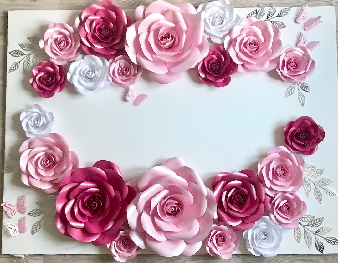 Mother of Pearl Paper Flowers Set Paperflowers Nursery Kinder Flowers ...