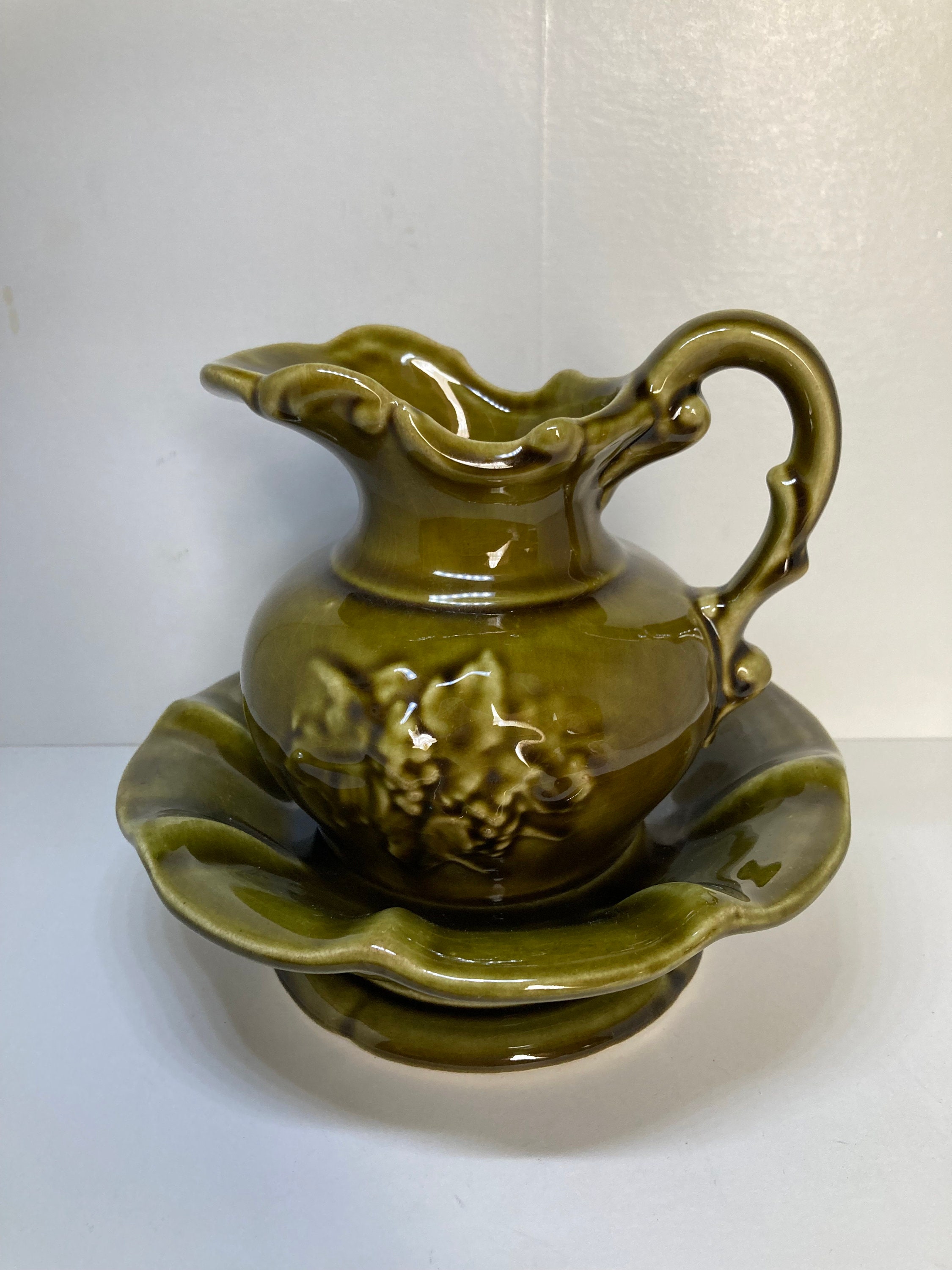 Vintage Mccoy Pitcher and Basin Set With Grapes and Leaves Design - Etsy