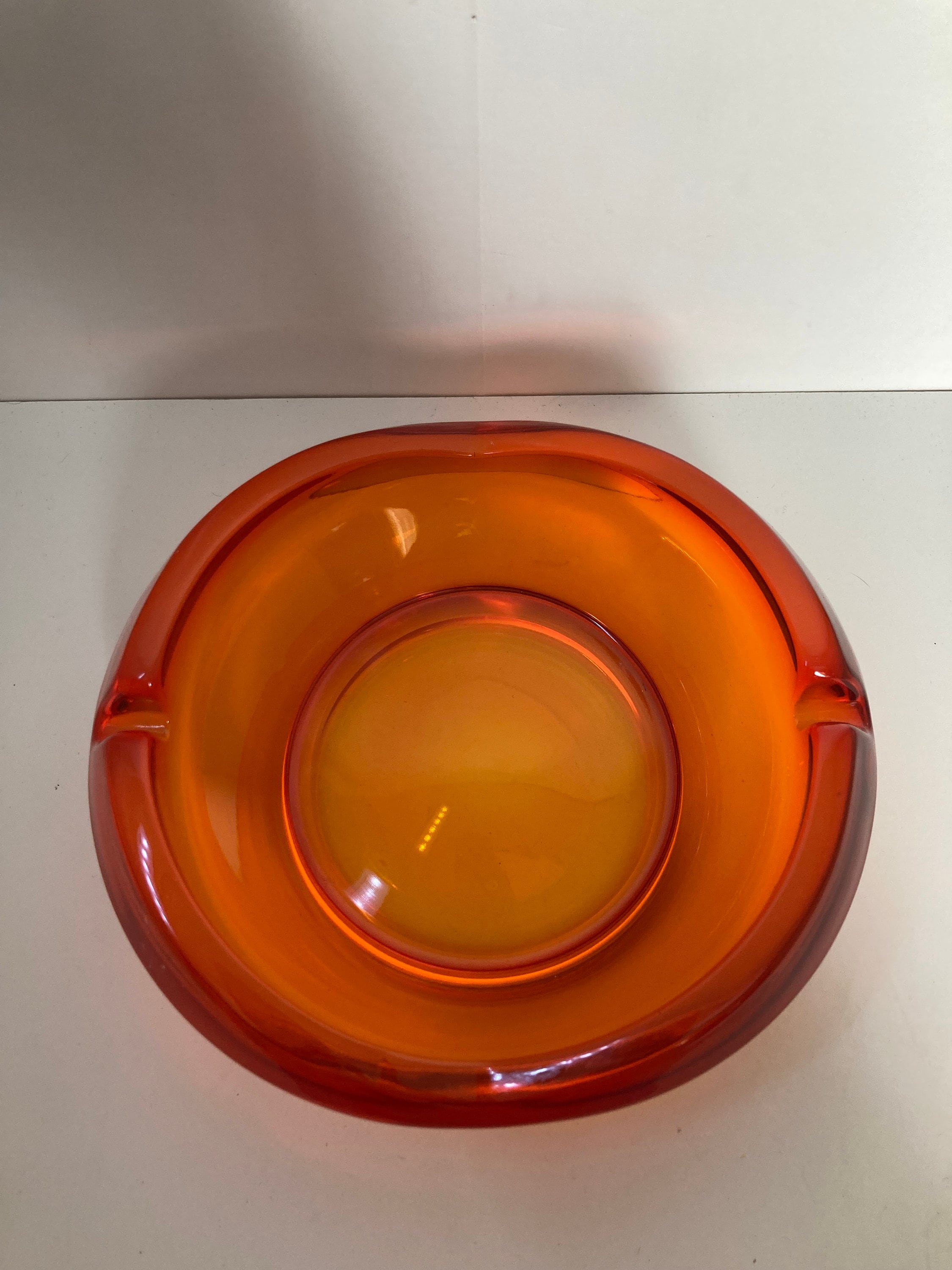 Vintage 1970s Viking Tulip Ashtray in Persimmon Orange. Manganese Glass ...