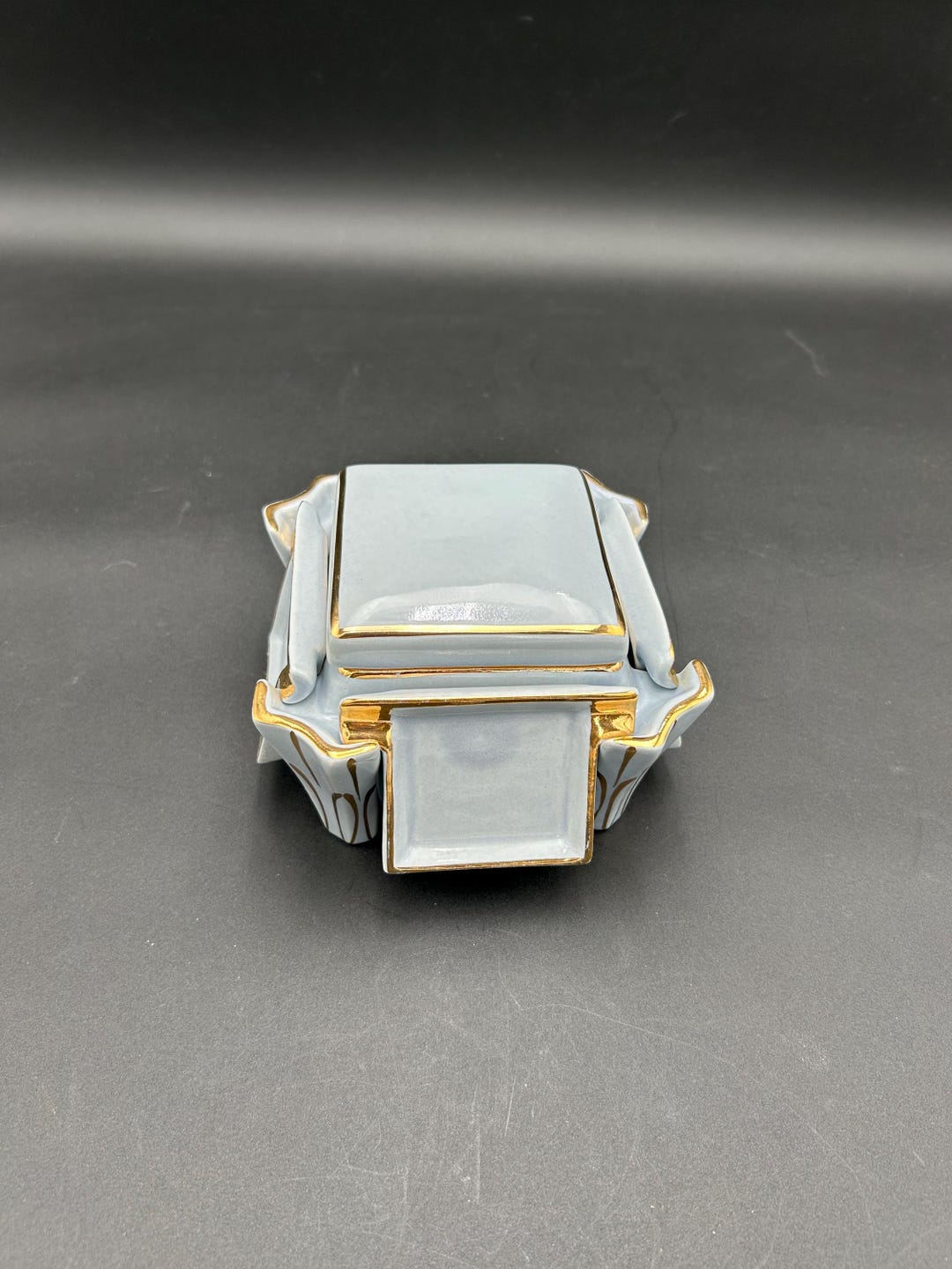 MCM Keystone China Cigarette Box With Four Individual Ashtrays, Trimmed ...