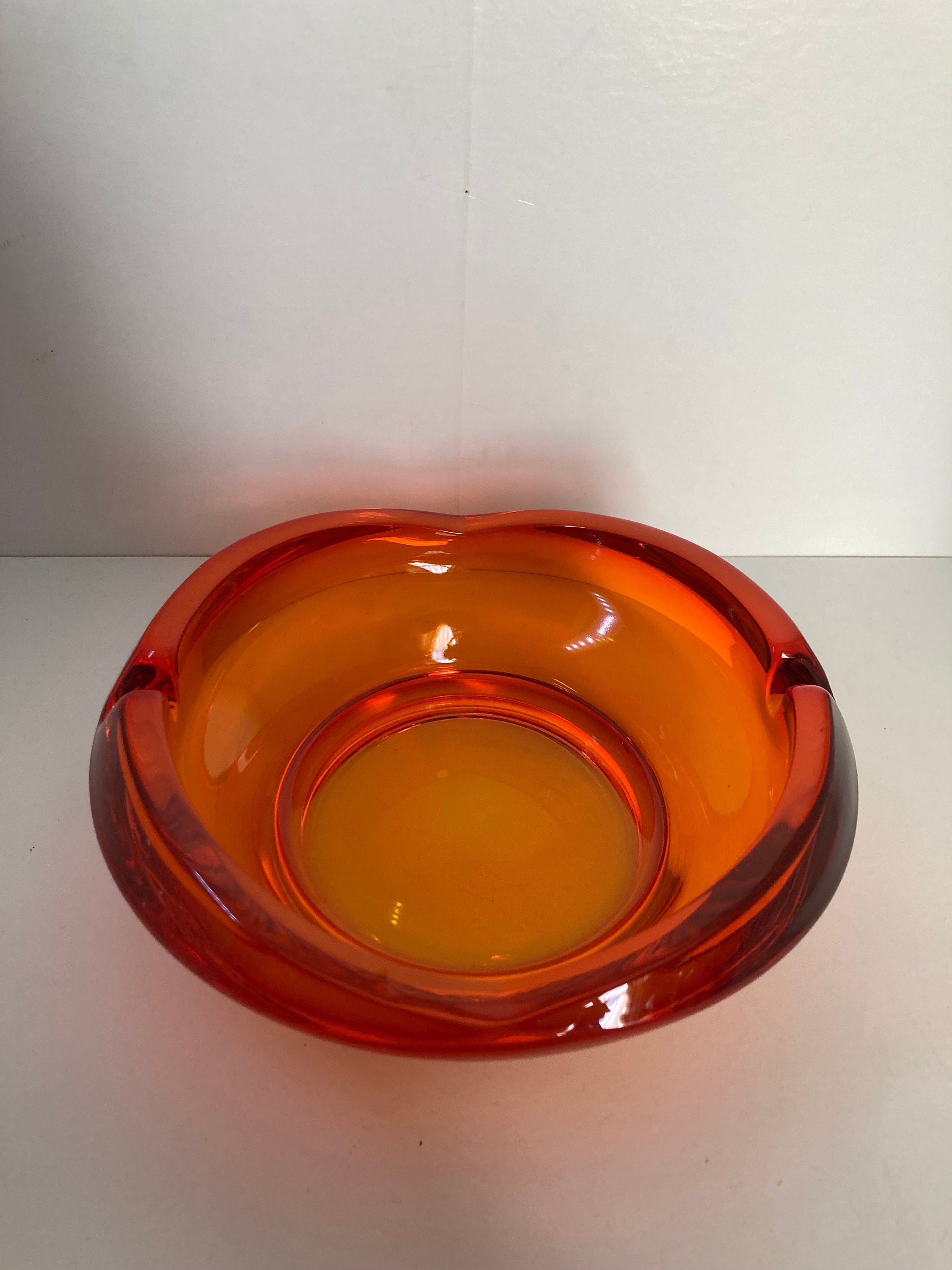 Vintage 1970s Viking Tulip Ashtray in Persimmon Orange. Manganese Glass ...