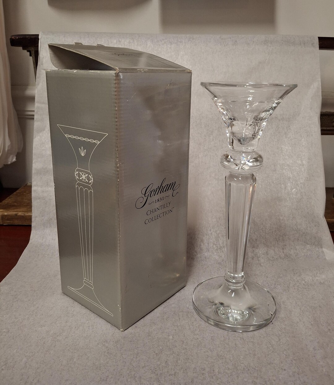Vintage Gorham Crystal Candlestick, Chantilly Single Light, Wedding ...
