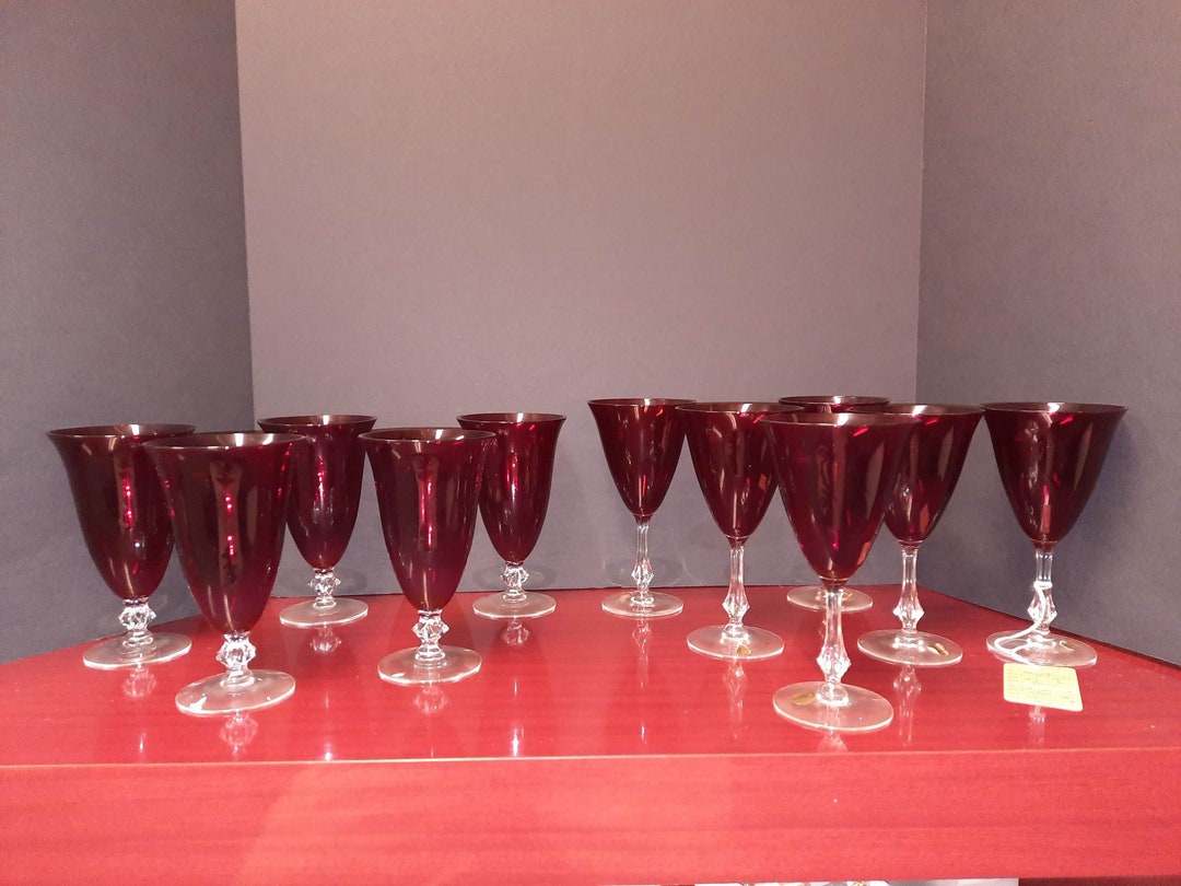 Vintage Duncan Miller Diamond Ruby Water Goblet, Collectible Duncan ...