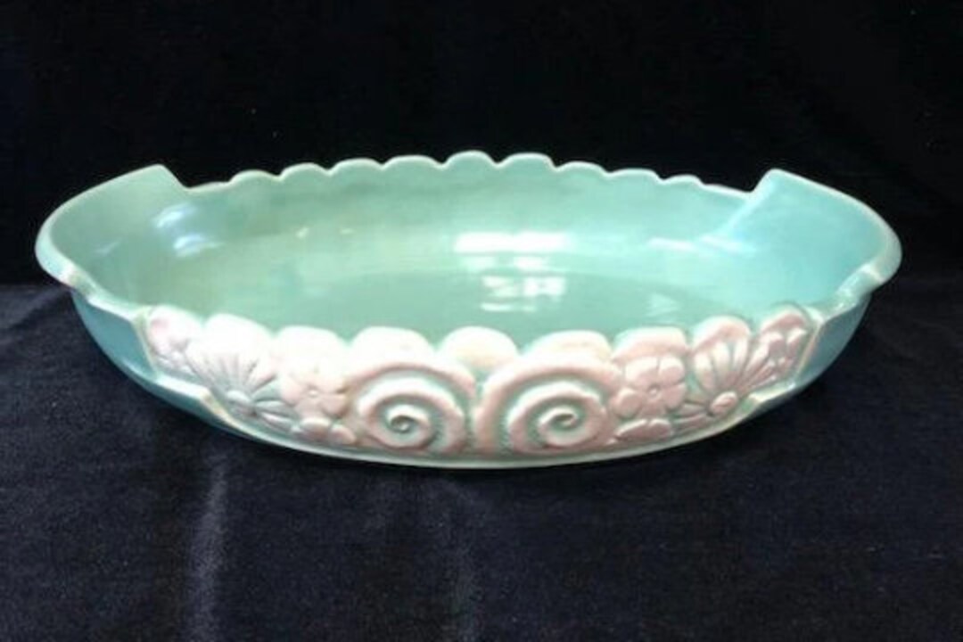REDUCED Vintage Weller Pottery Oblong Oval Planter Console Bowl ...