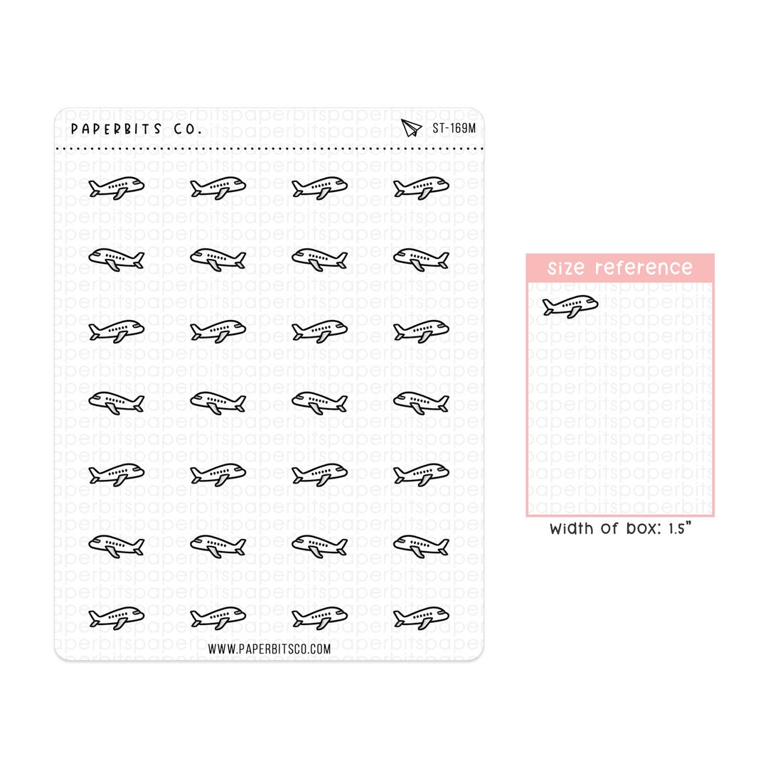 Cute Airplane Icons (ST-169) - 1 Sticker Sheet // for Planners and ...