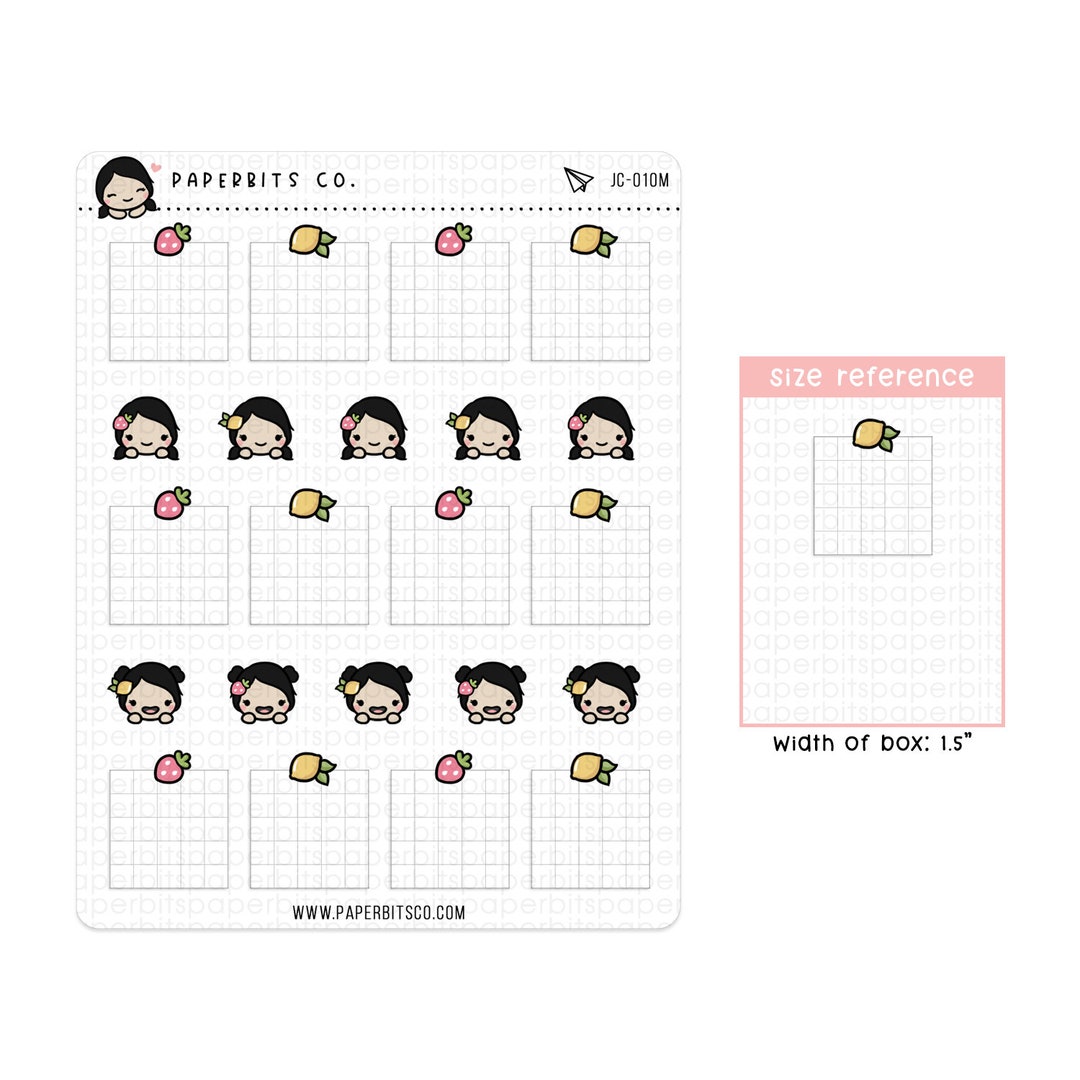Girl Character Summer Fruity Notepads JC-010 1 Sticker Sheet // for ...