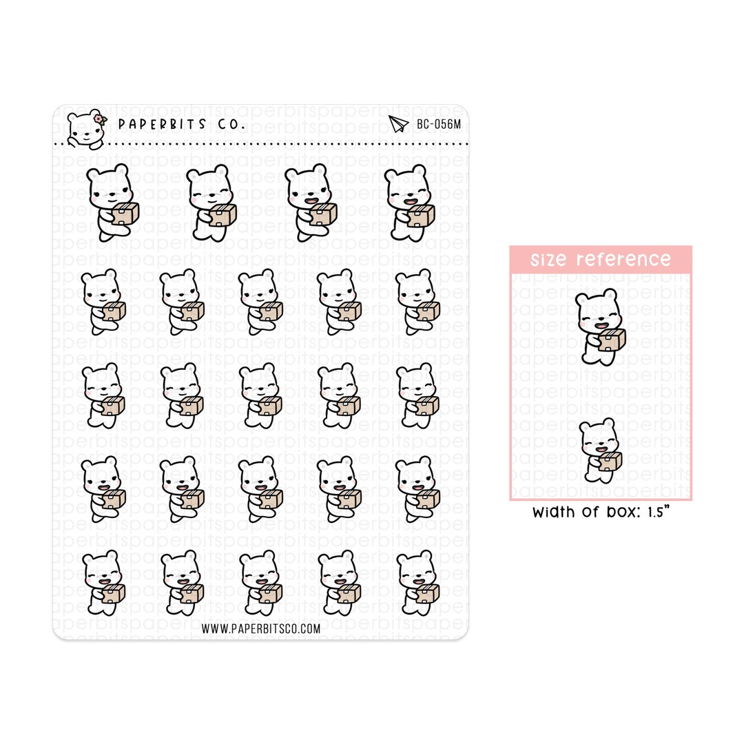 Bear Character - Moving Day/package Drop-off (BC-056) - 1 Sticker Sheet ...