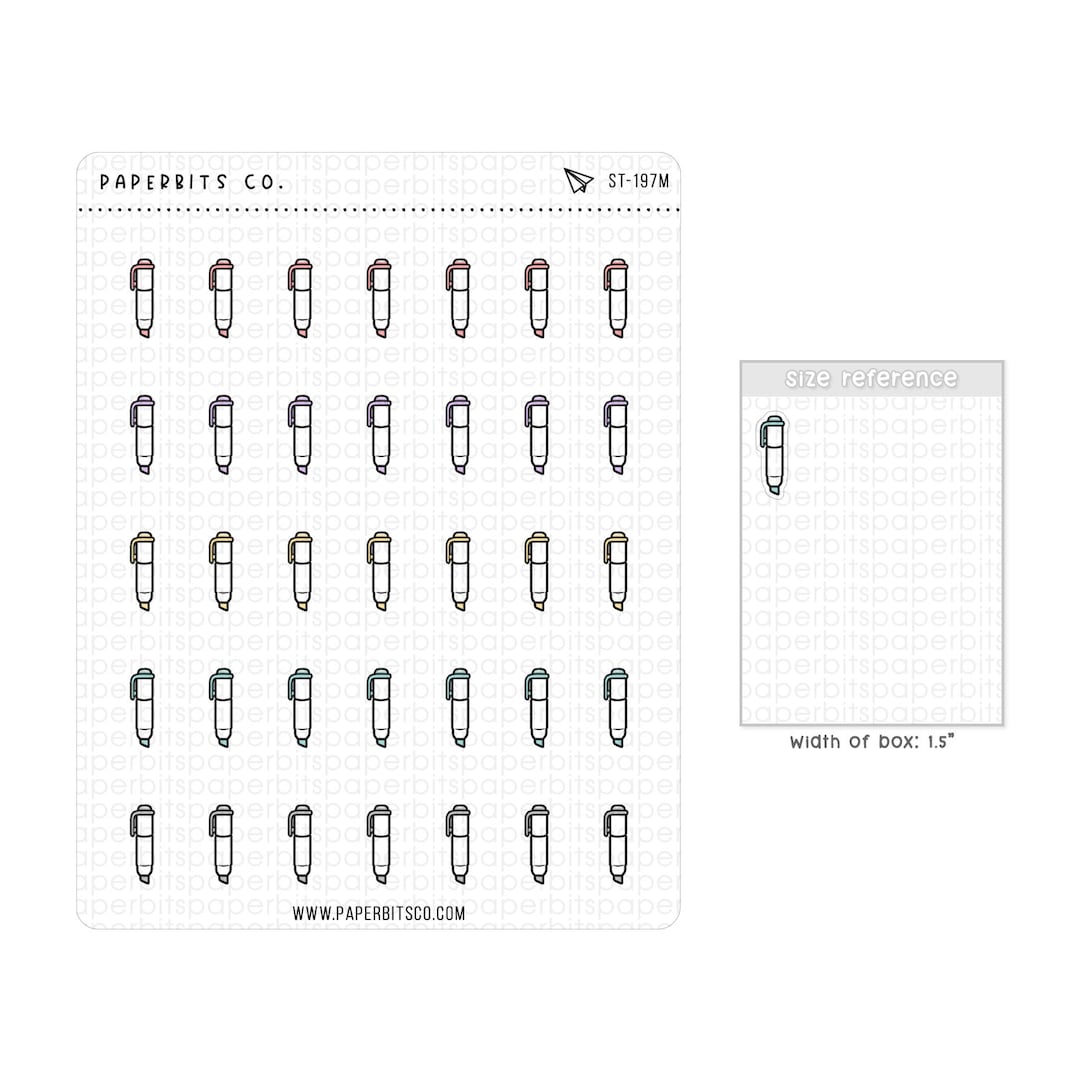 Cute Highlighter Icons (ST-197) - 1 Sticker Sheet // for Planners and ...