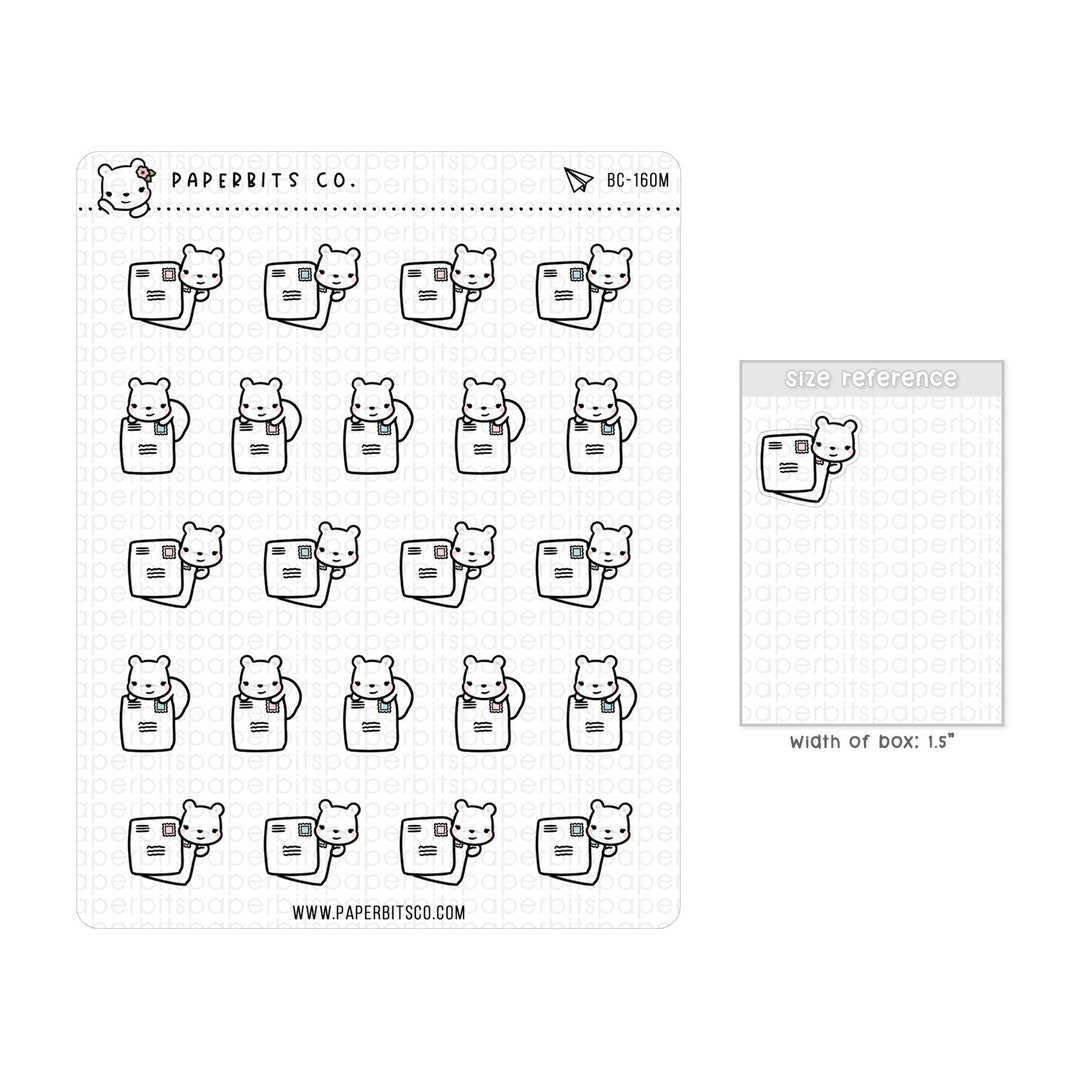 Bear Character - Cute Mailer/package Icons (BC-160) - 1 Sticker Sheet ...