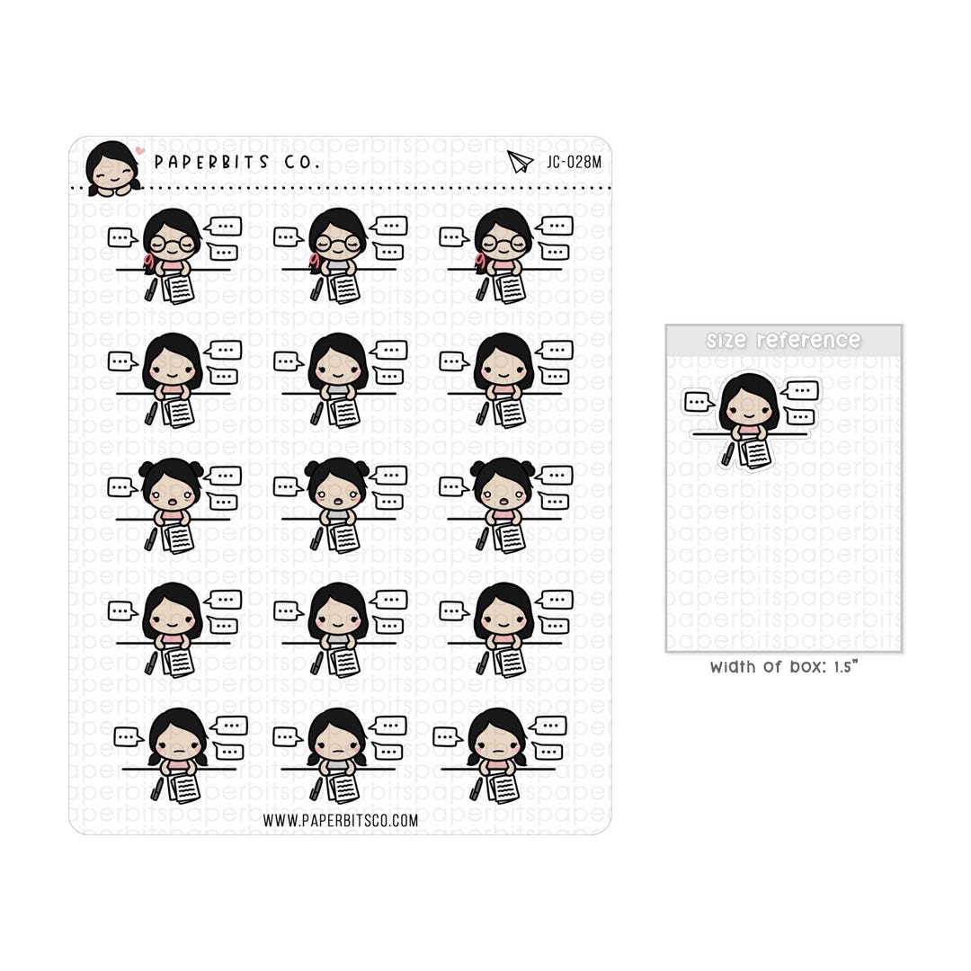 Girl Character - Busy With Meetings/assignments (JC-028) - 1 Sticker ...