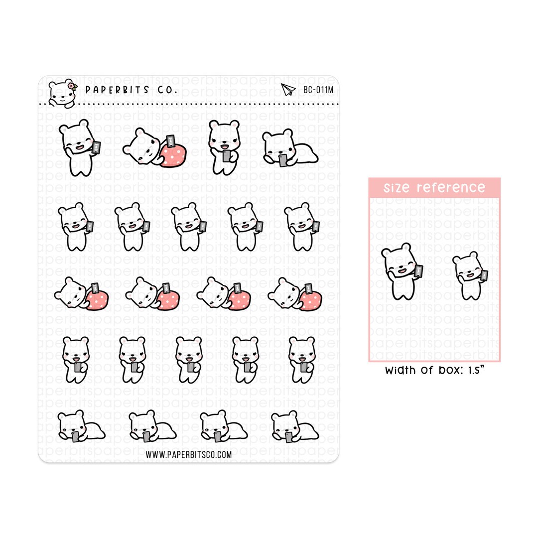 Bear Character - Video Chatting/face Time (BC-011) - 1 Sticker Sheet ...