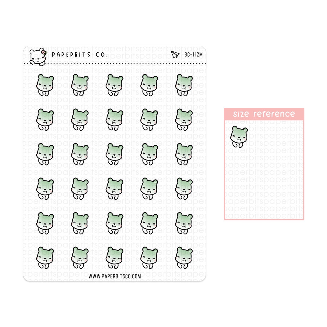 Bear Character - Nauseous/feeling Sick (BC-112) - 1 Sticker Sheet ...