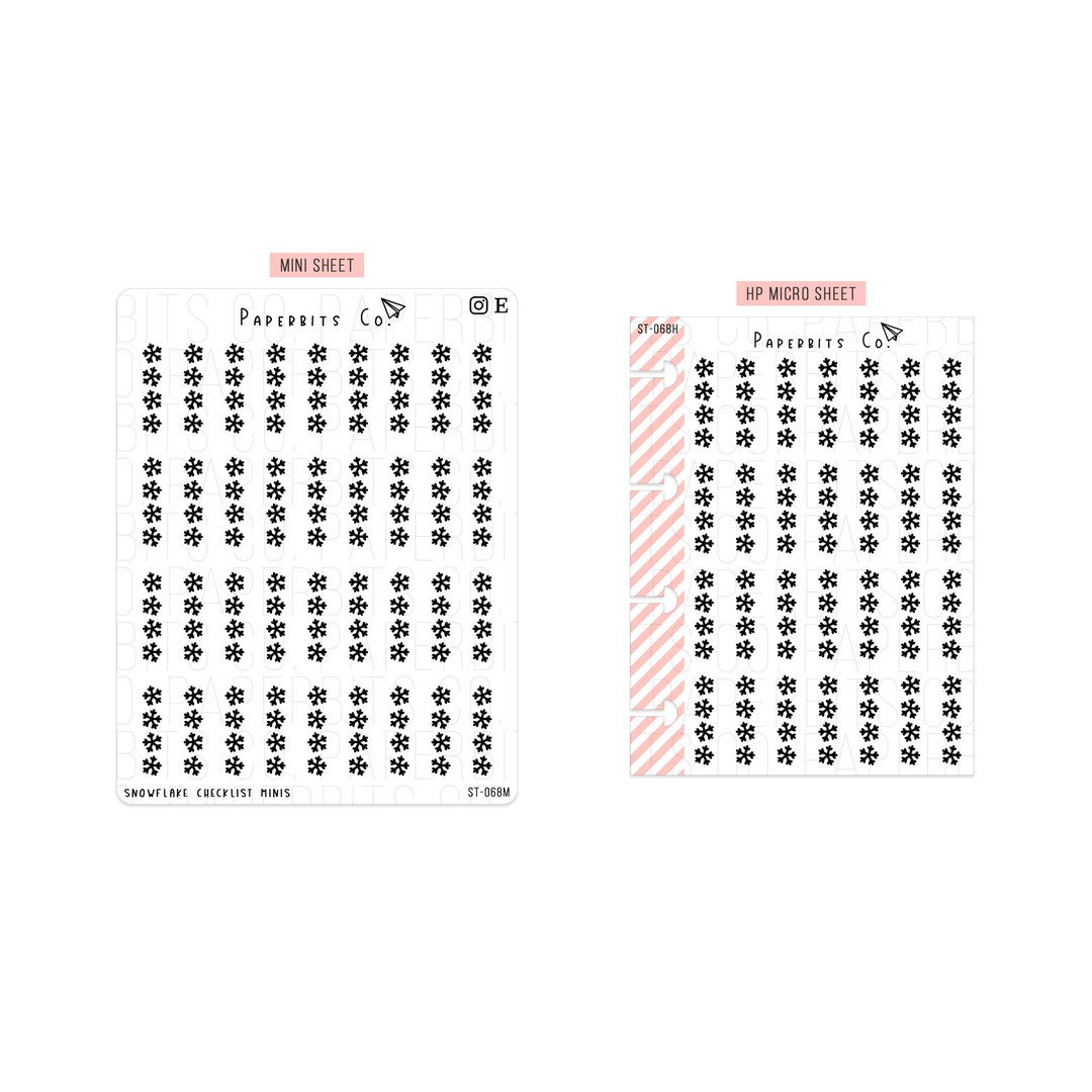 Snowflake Checklist/bullet Icons (ST-068) - 1 Sticker Sheet // for ...