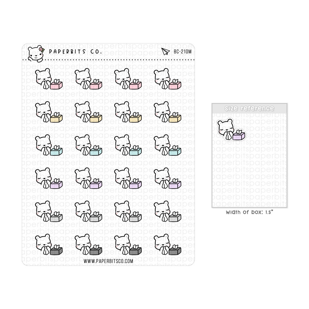 Bear Character - Runny Nose/allergies (BC-210) - 1 Sticker Sheet // for ...