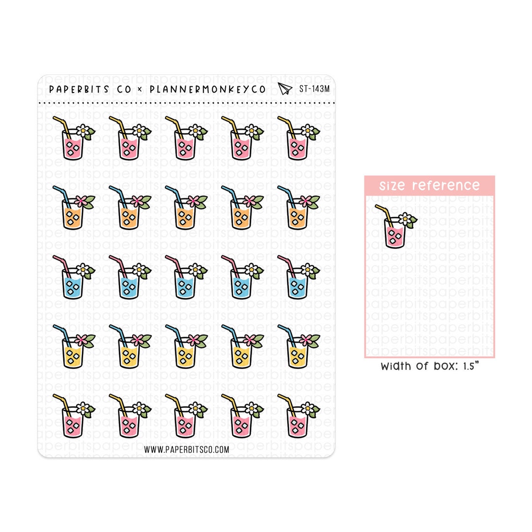 Pbcxpmc - Cute Summer Drink/refreshment Icons (ST-143) - 1 Sticker ...