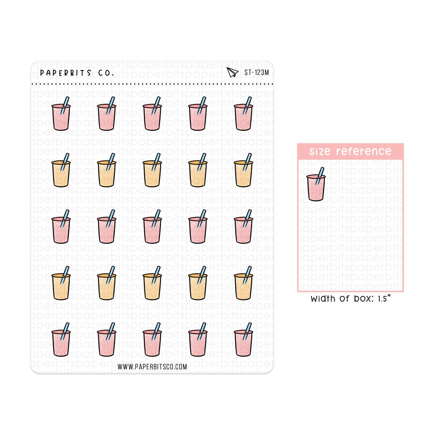 Cute Smoothie Icons (ST-123) - 1 Sticker Sheet // for Planners and ...