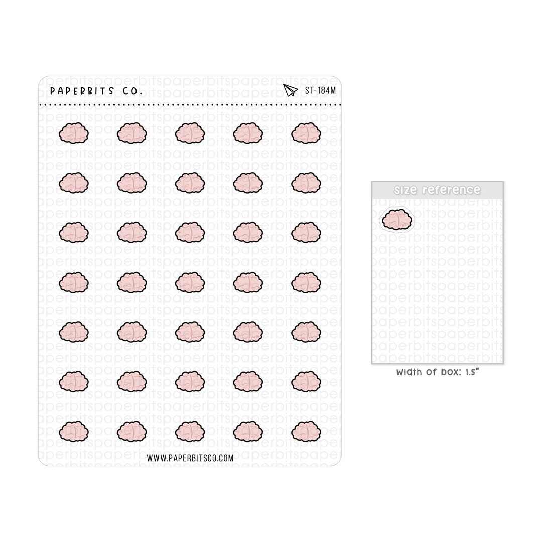 Cute Brain Icons (ST-184) - 1 Sticker Sheet // for Planners and ...