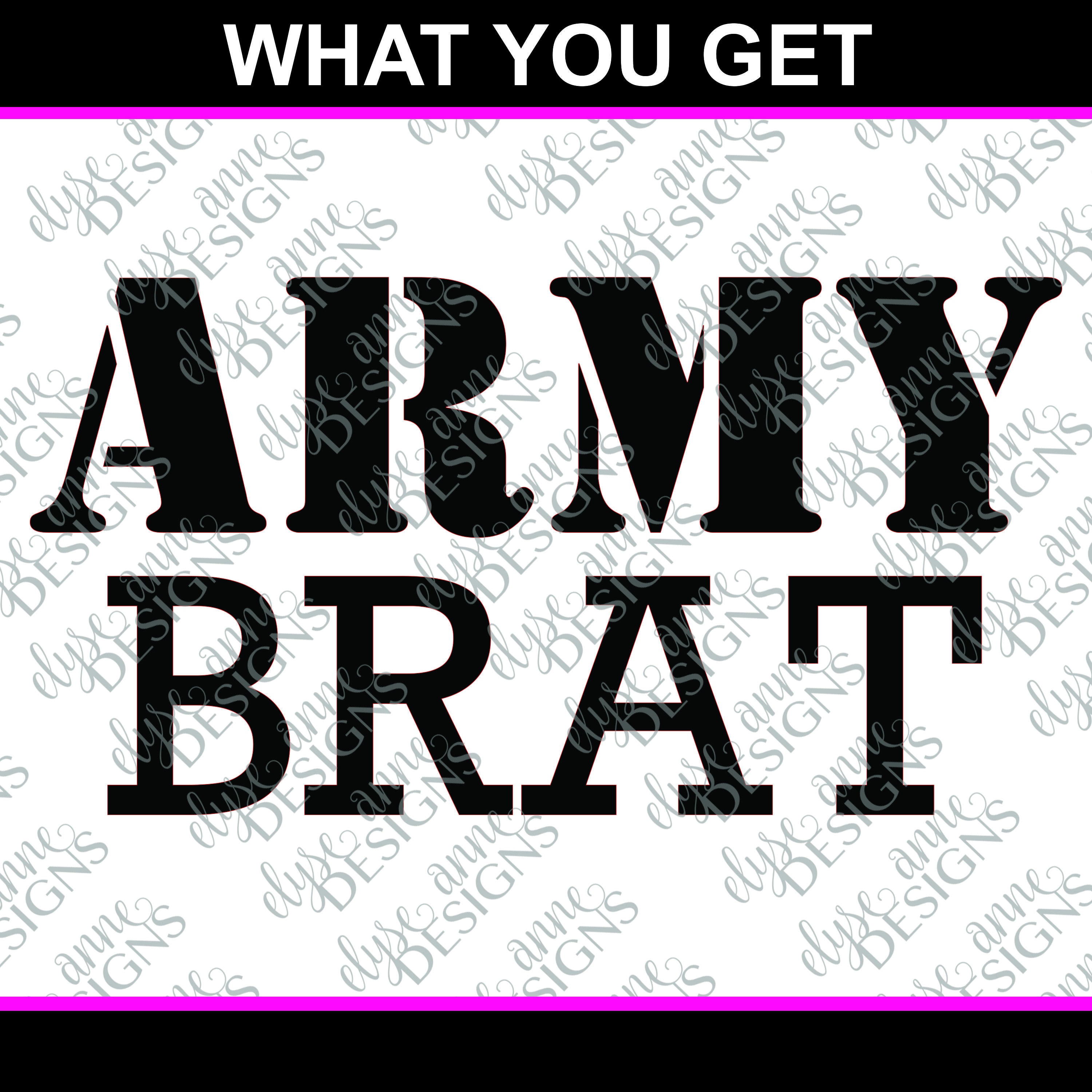 SVG/DFX Instant Download: Army Brat Military Theme Infant | Etsy