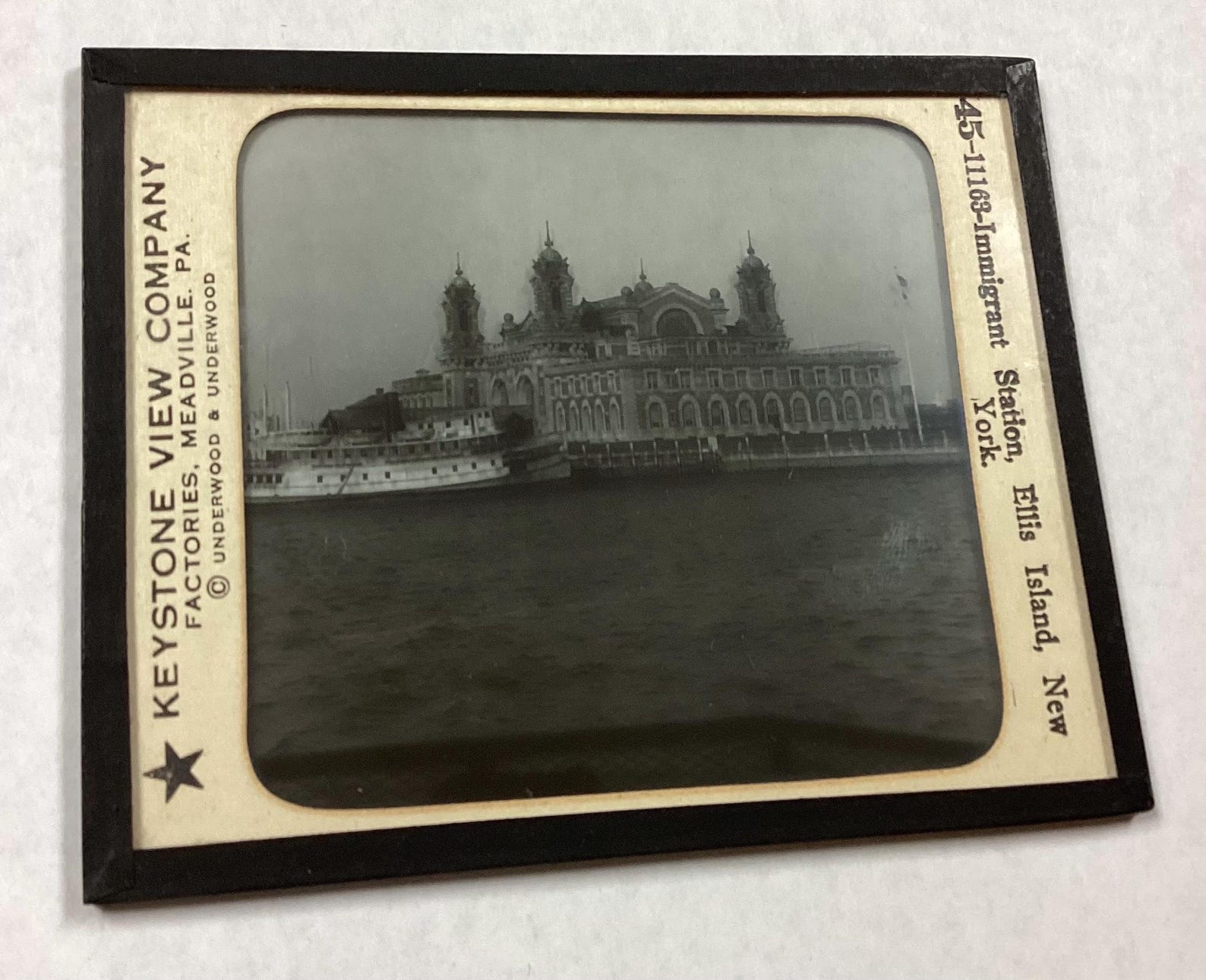 Immigrant Station Ellis Island New York, Antique Magic Lantern Glass ...