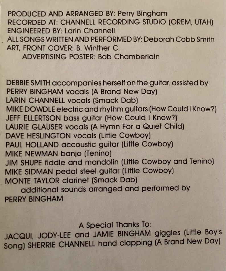 Rare Vintage Cassette Tape: Debbie Smith * the Family Tree * Utah ...