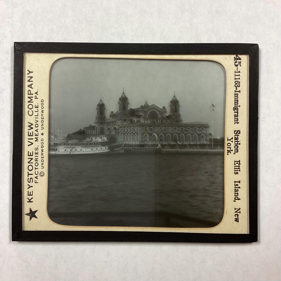 Immigrant Station Ellis Island New York, Antique Magic Lantern Glass ...
