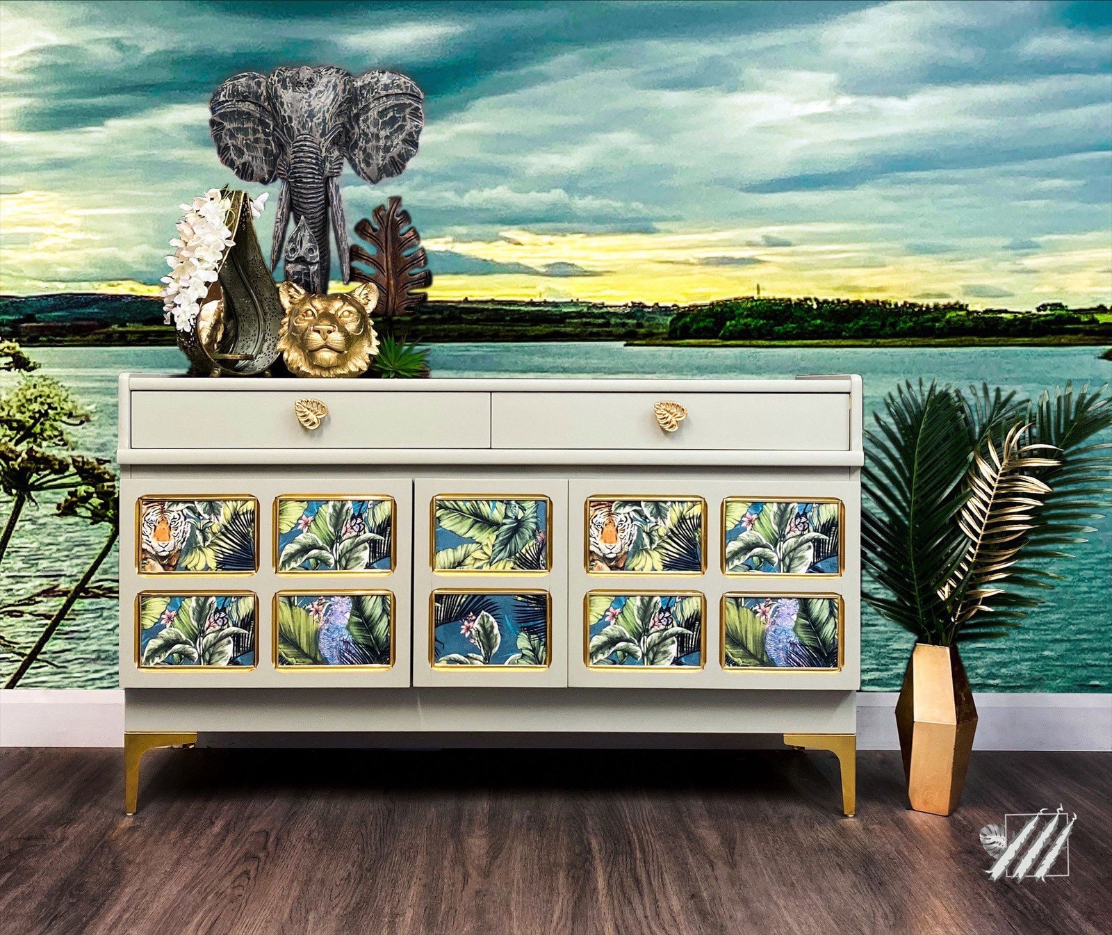 SOLD Nathan Sideboard and Drinks Cabinet Tropical Jungle Theme - Etsy UK