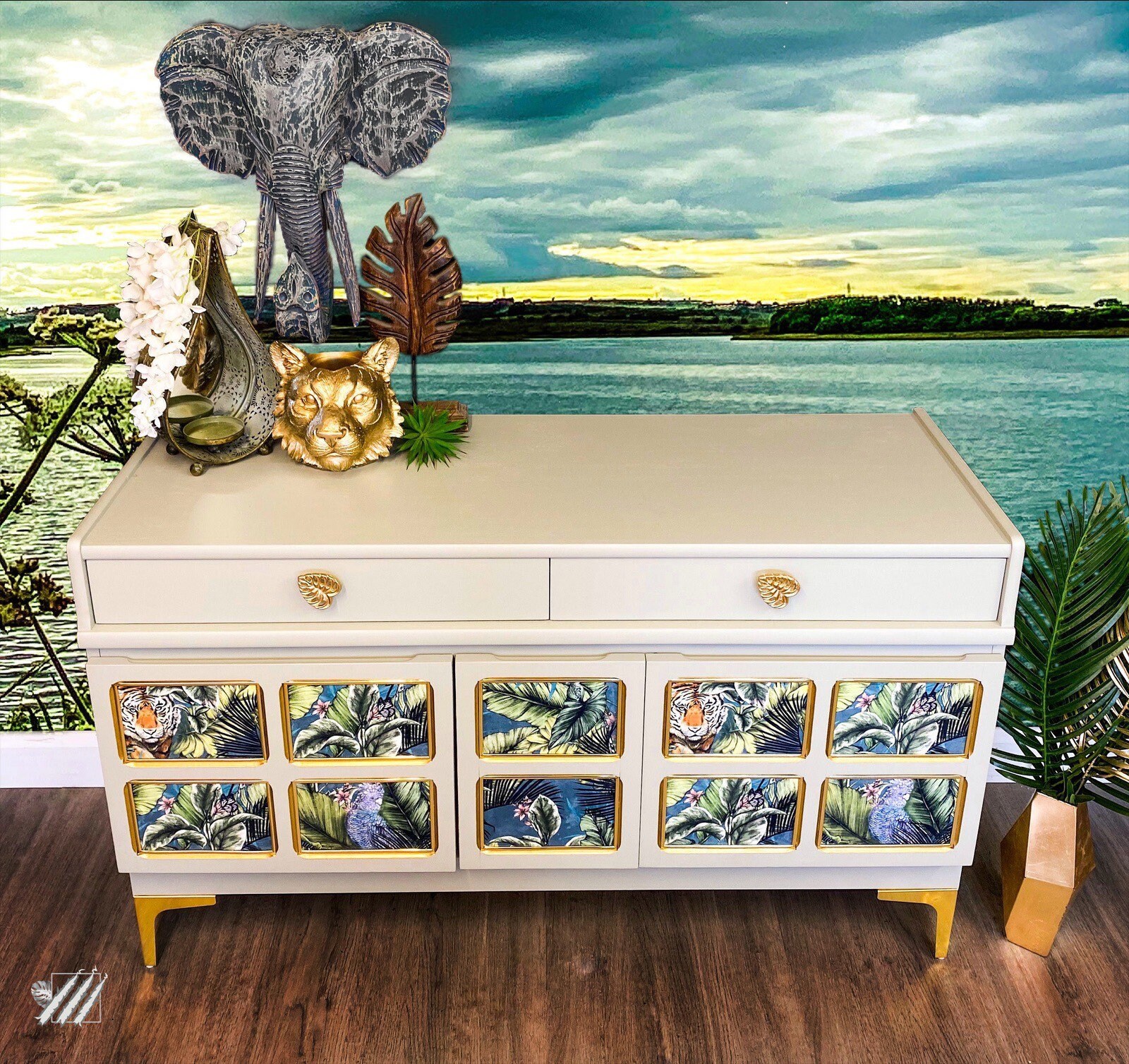 SOLD Nathan Sideboard and Drinks Cabinet Tropical Jungle Theme - Etsy UK