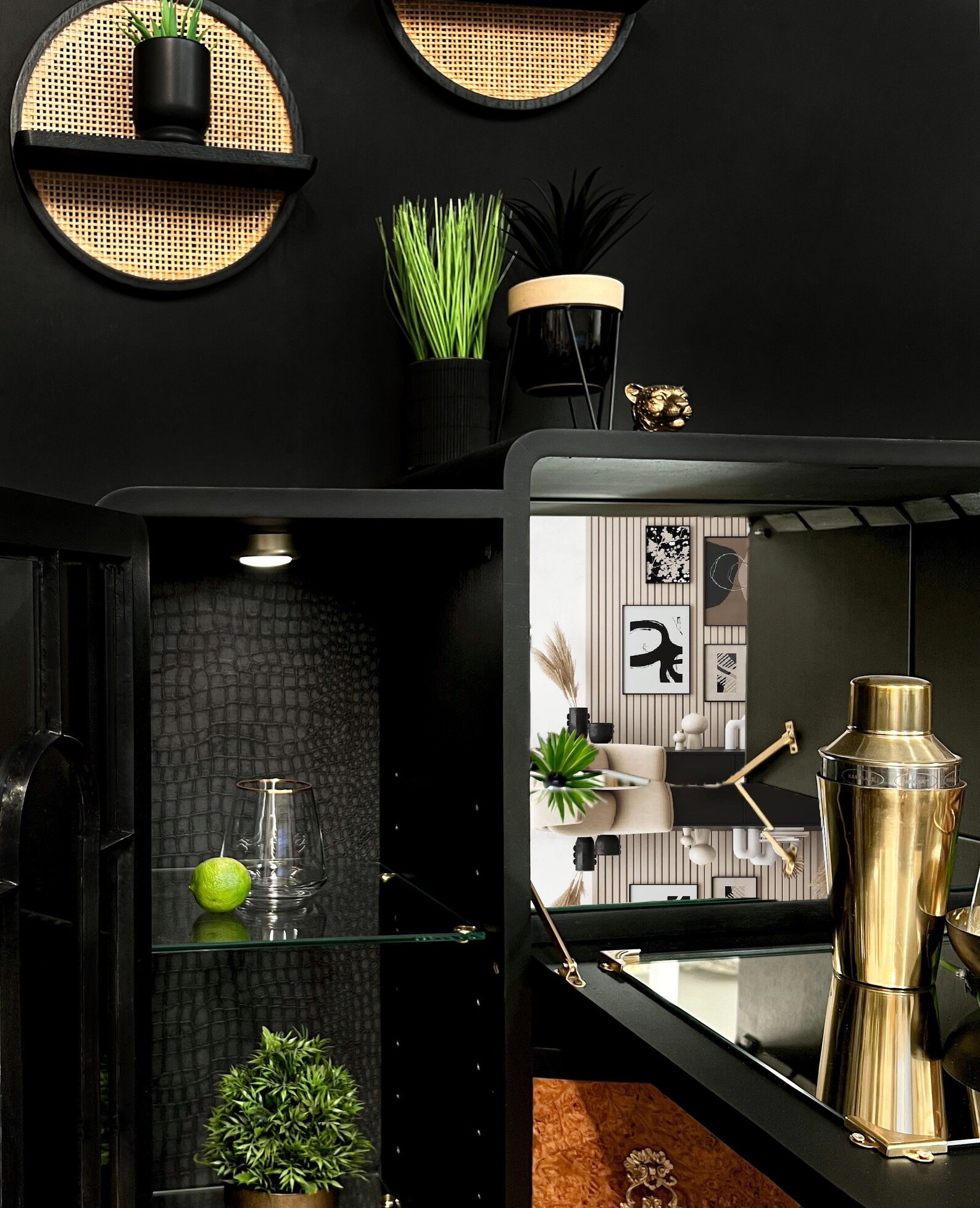 Matt Black Cocktail Cabinet and Drinks Bar - Etsy