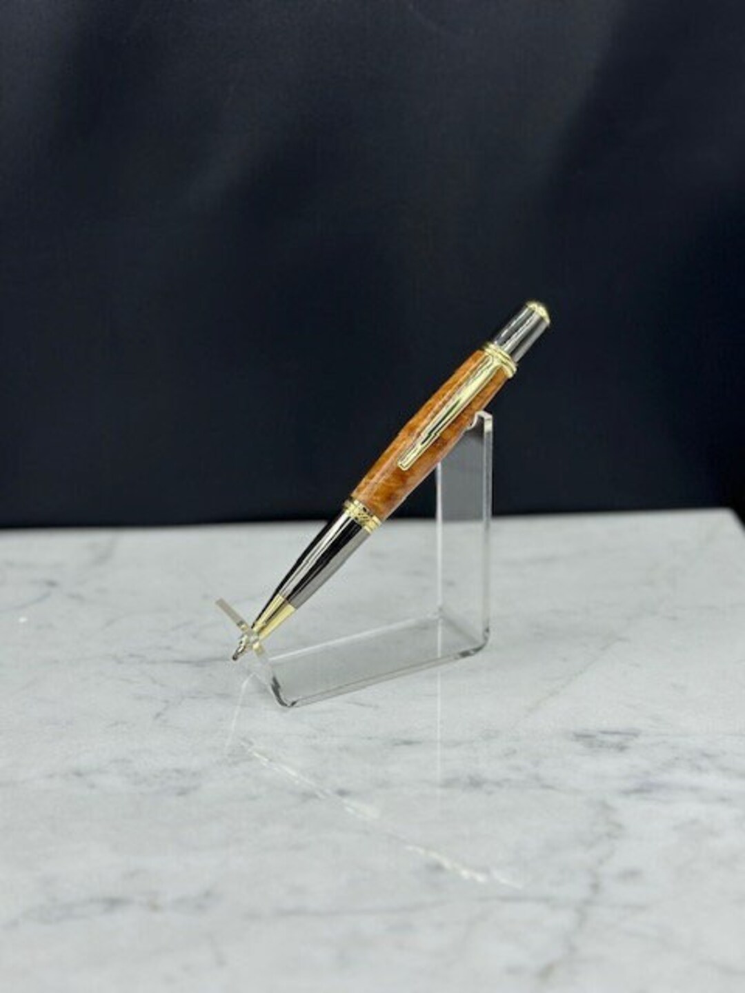 Black Titanium/gold Manhattan Pen Made With Brown Mallee Burl - Etsy