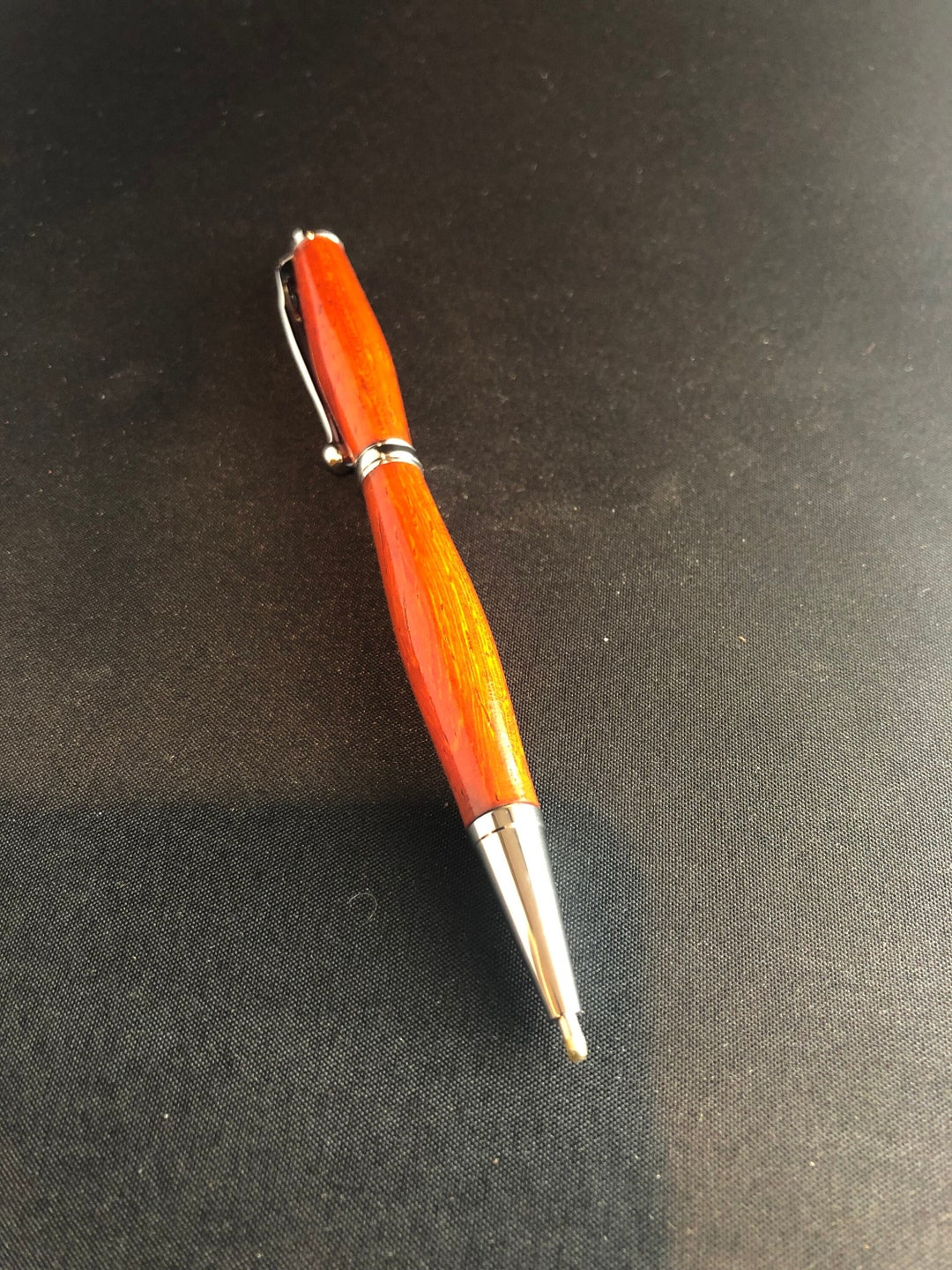 Handmade Ballpoint Pen Made With Paduck Wood and Chrome Hardware - Etsy