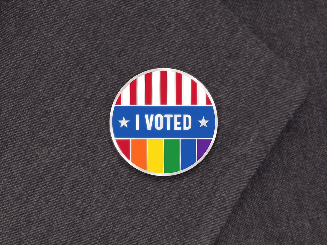 I Voted Pin: Rainbow PRIDE Edition -- Hard Enamel Pin -- Rainbow Enamel ...