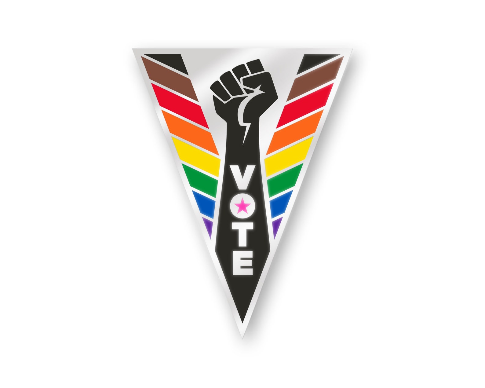 Vote Pin: Inclusive Rainbow PRIDE Edition Hard Enamel Pin | Etsy