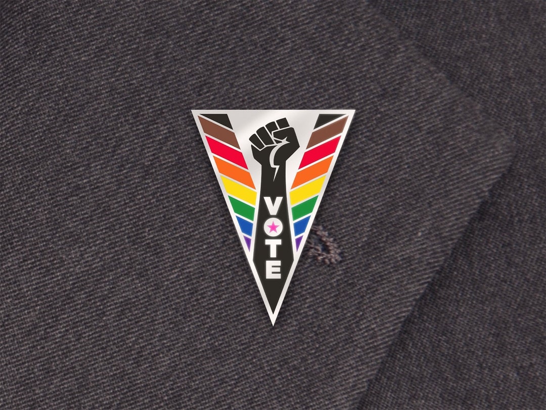 Vote Pin: Inclusive Rainbow PRIDE Edition -- Hard Enamel Pin -- Rainbow ...