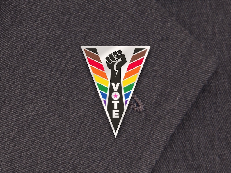 Vote Pin: Inclusive Rainbow PRIDE Edition Hard Enamel Pin - Etsy