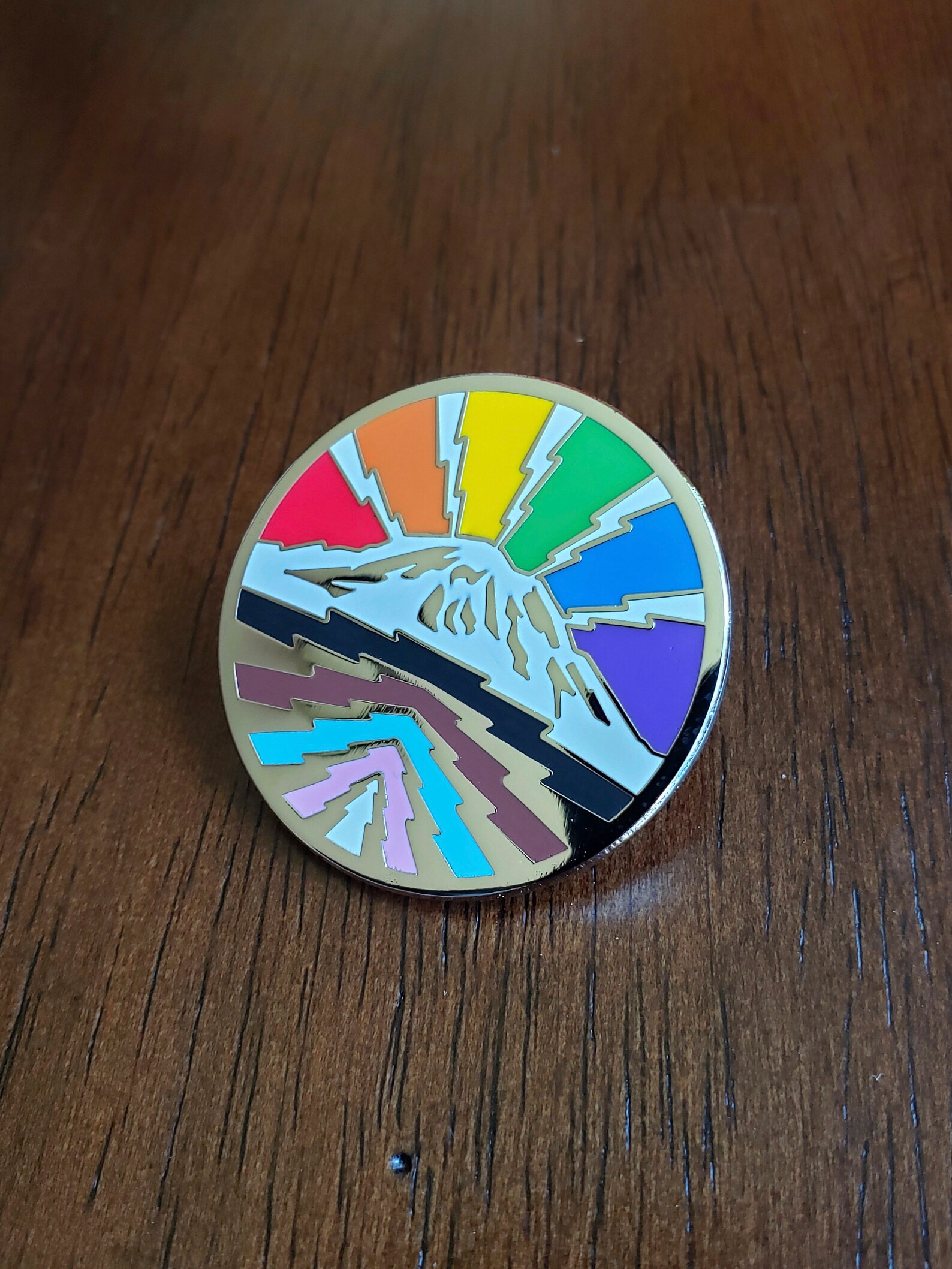 Rainbow Mountain Pin Progressive Rainbow Flag Pride Pin | Etsy