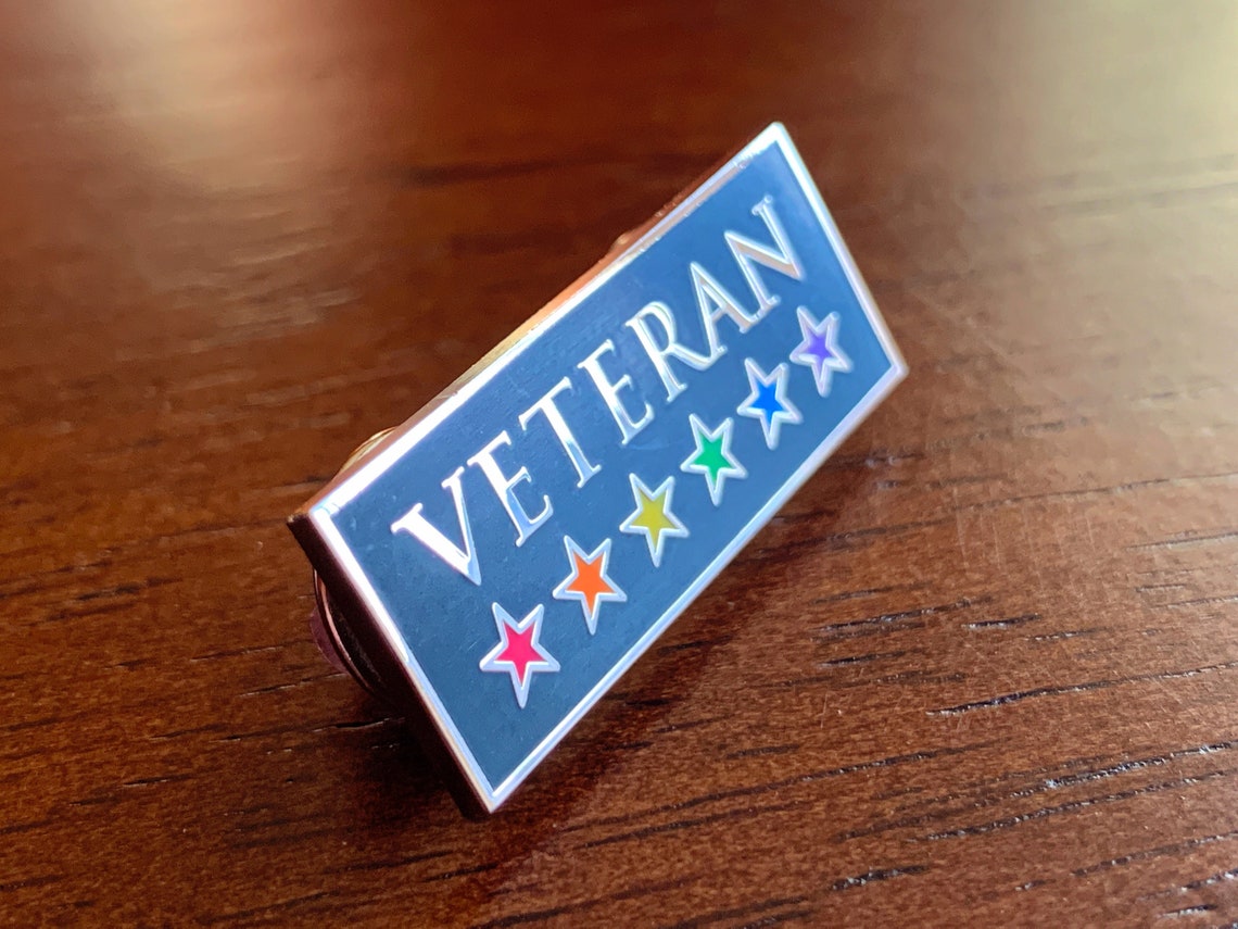 LGBT Veteran Pin Rainbow Veteran Pin Hard Enamel Pin | Etsy