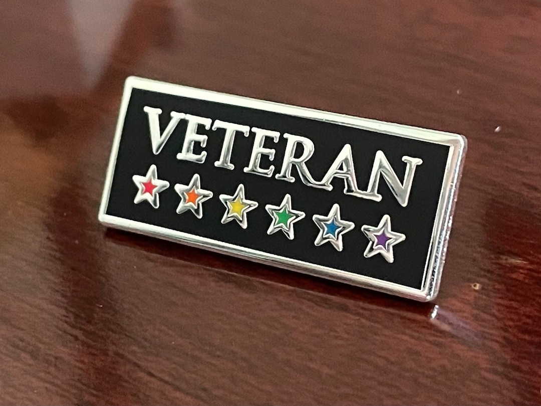 LGBT Veteran Pin -- Rainbow Veteran Pin -- Hard Enamel Pin -- LGBTQ ...