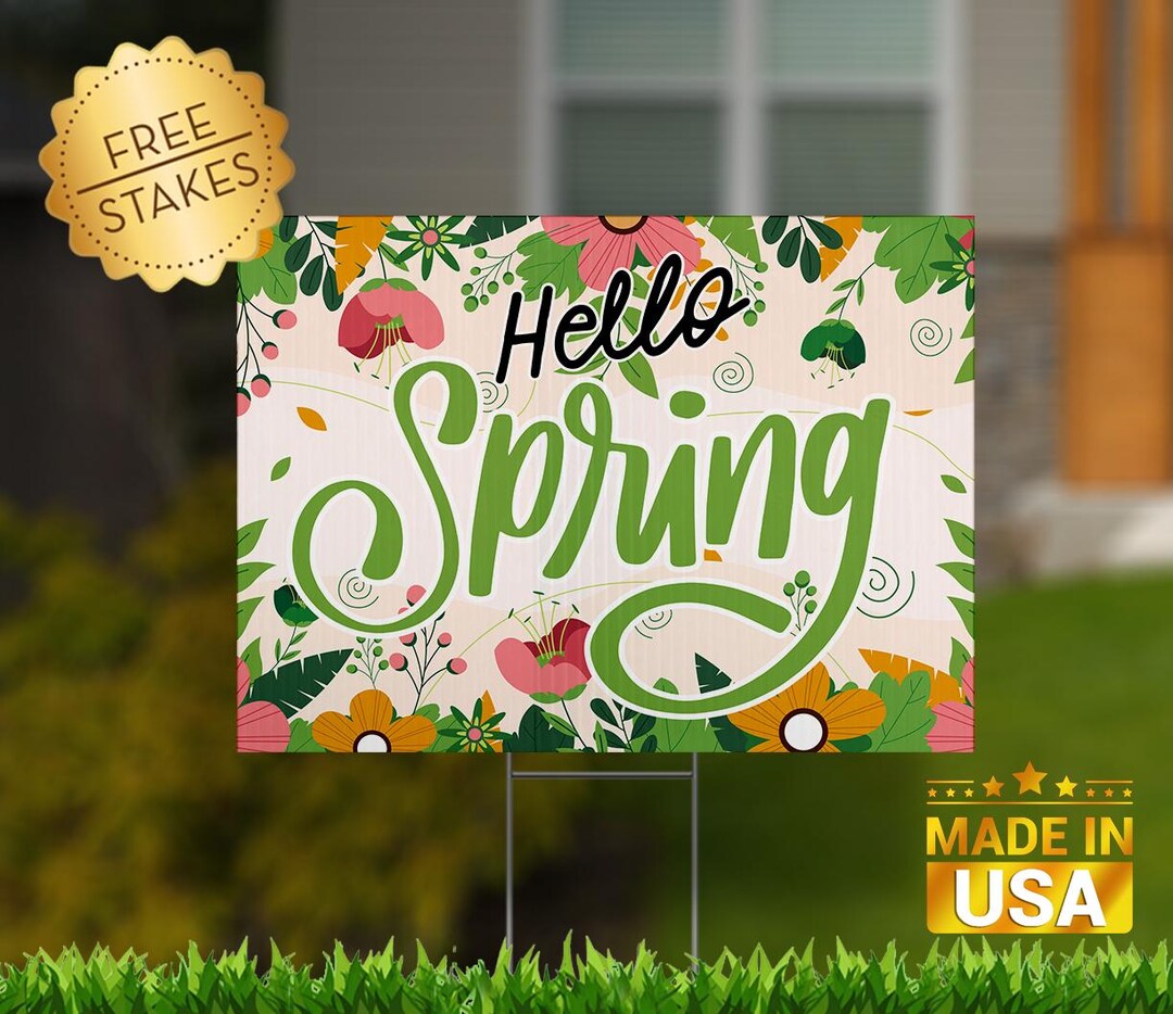 Hello Spring Yard Sign 2025 Springs Yard Sign Decoration - Etsy