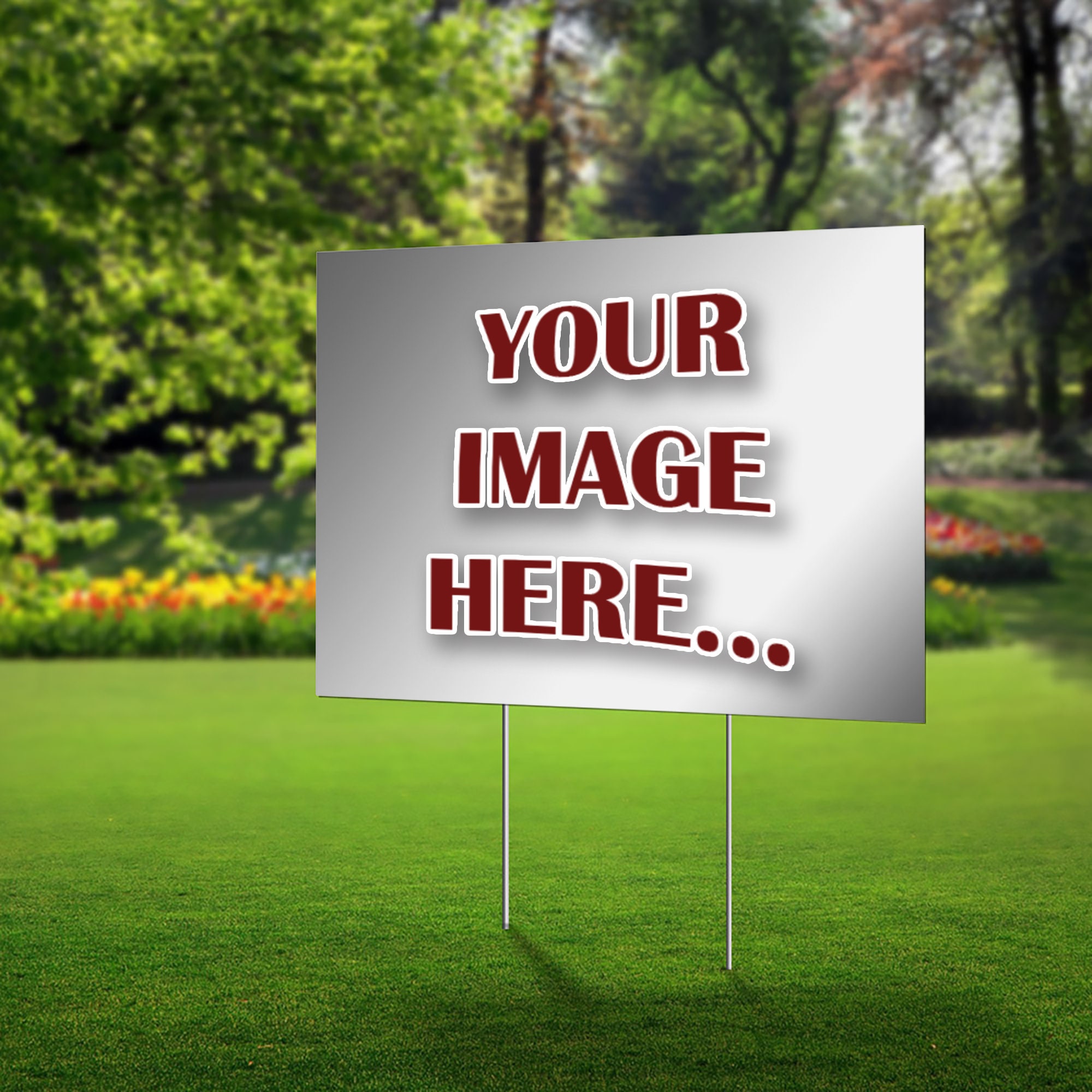 Custom Yard Sign With Metal Stakes UV Print Corrugated Plastic Sheets
