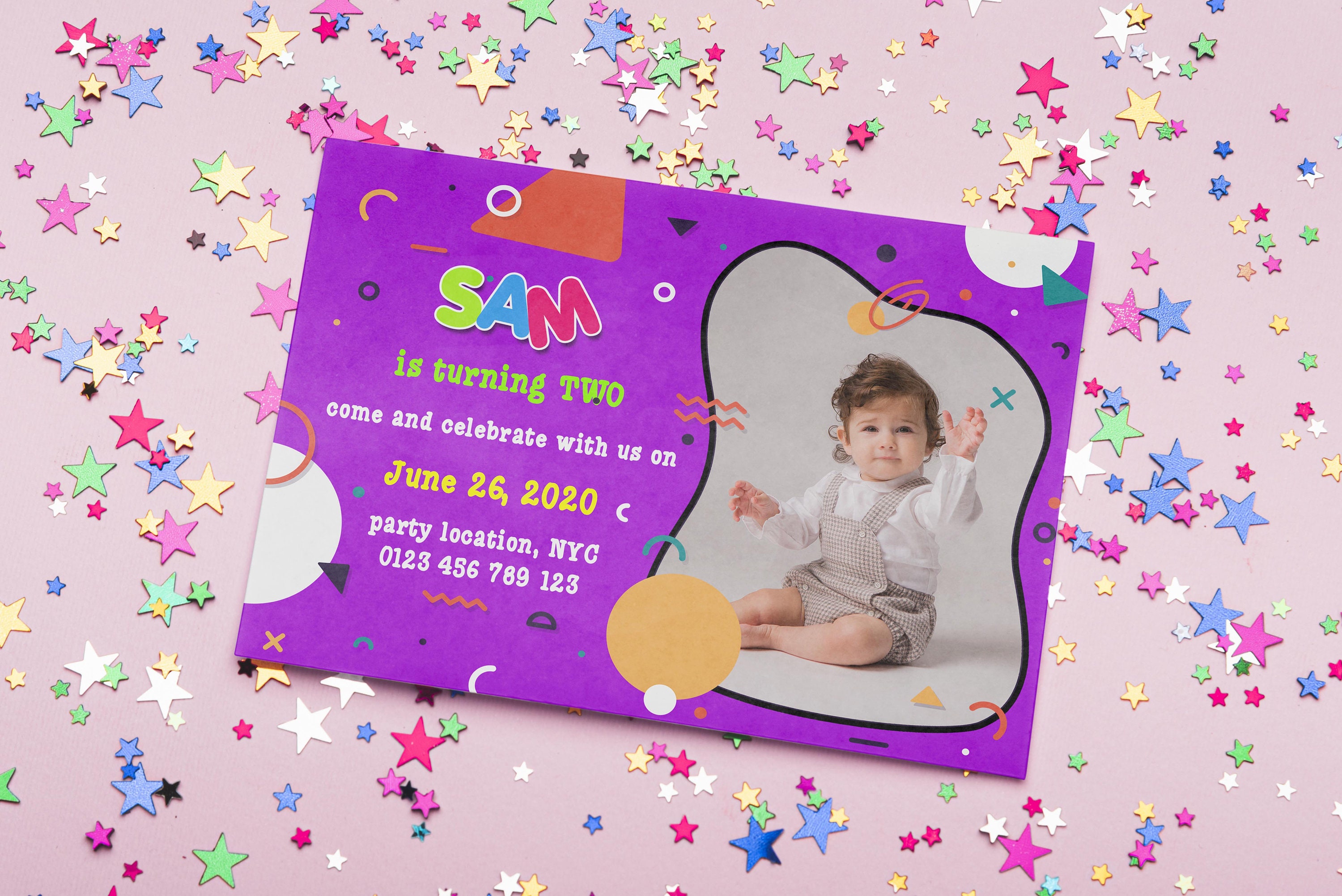 Customize Digital Birthday Party Invitation With Photo Picture