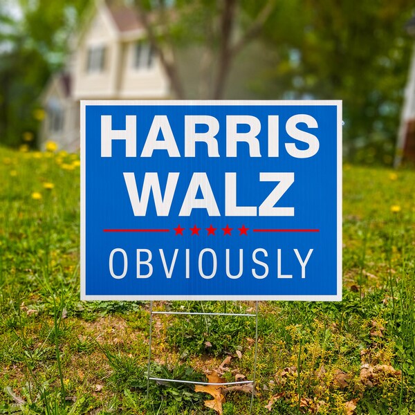 Harris Walz Obviously Window Sign - Etsy