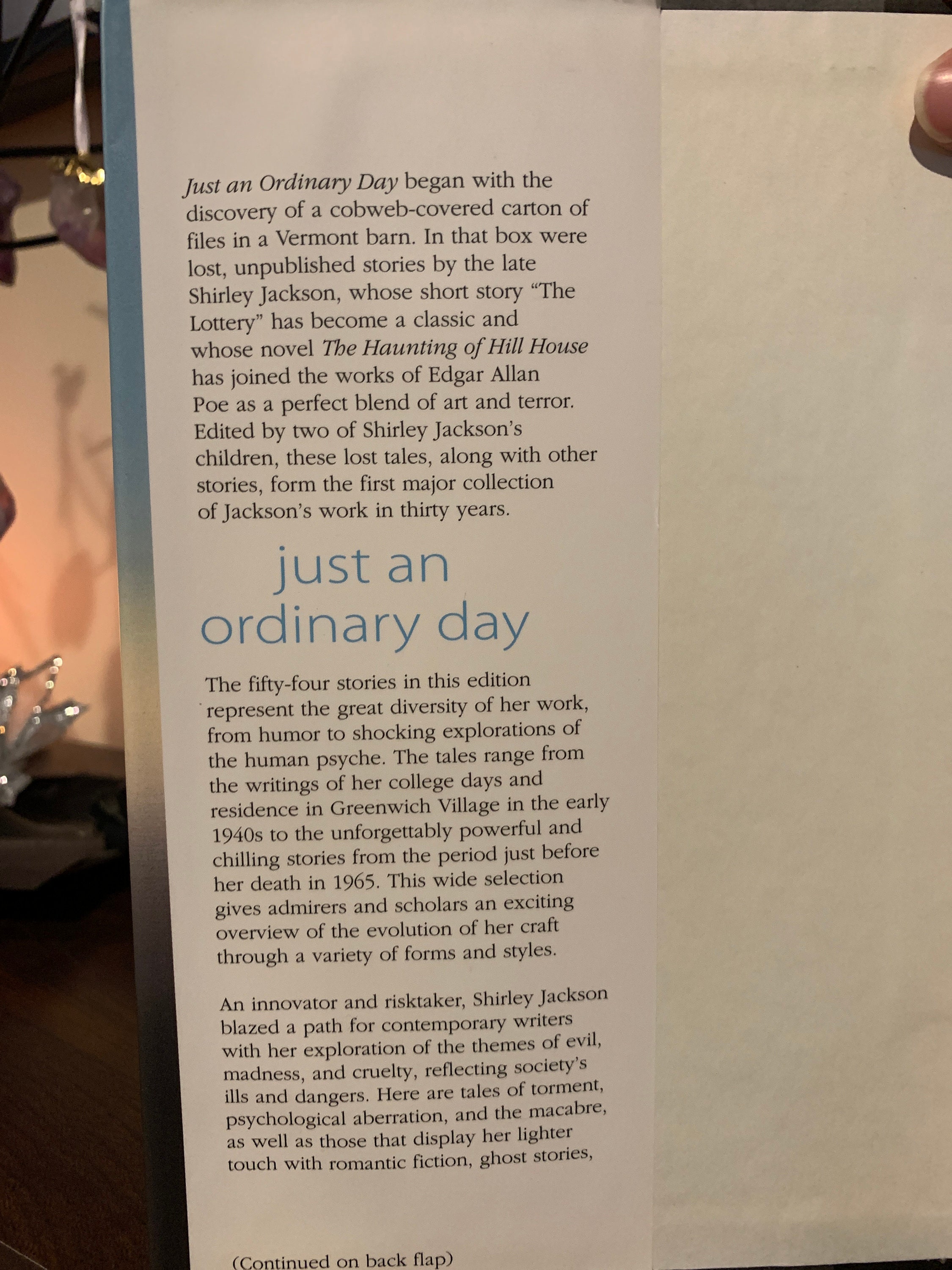 Just an Ordinary Day by Shirley Jackson is a compilation of - Etsy.de