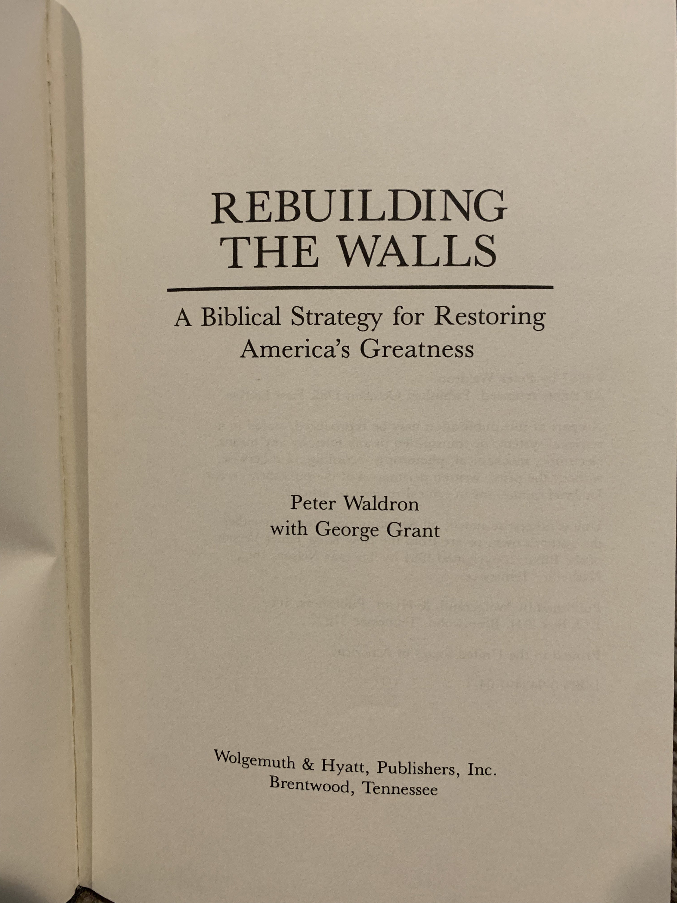Rebuilding the Walls by Peter E. Waldron A Bibical Strategy - Etsy