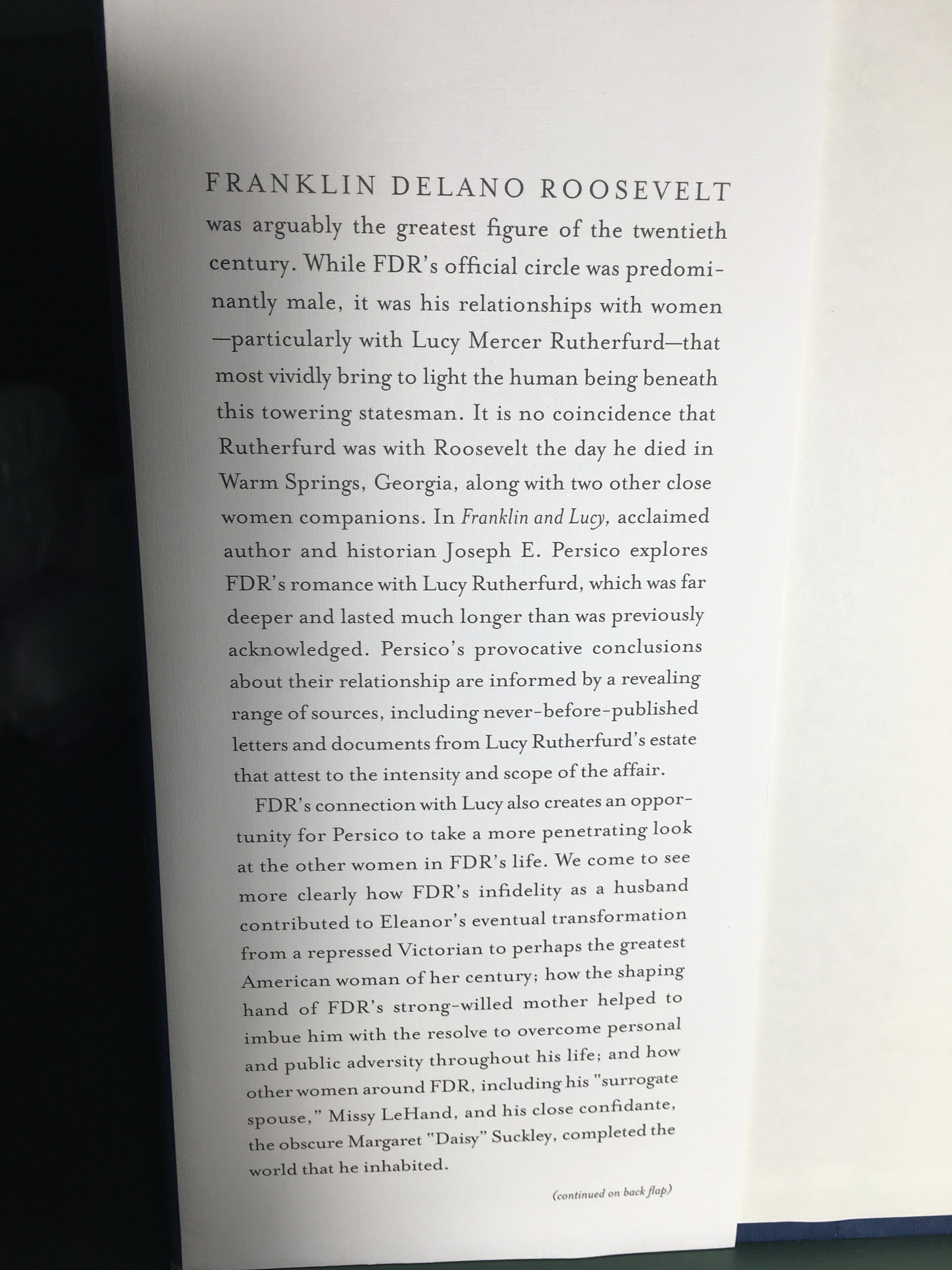 Franklin & Lucy by Joseph E. Persico Hardcover Jacketed Book Signed by ...
