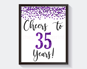 35 Years Blessed Banner 35th Birthday Party 35th - Etsy