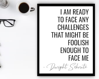 Dwight Schrute Mug Face Any Challenge - Etsy