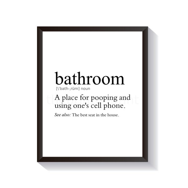 Bathroom Definition Prints - Etsy UK
