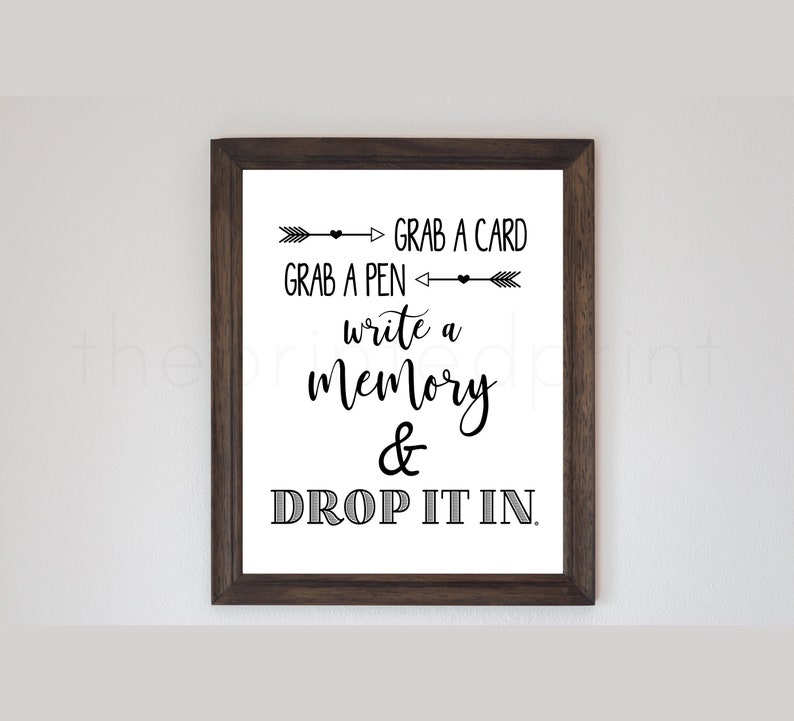 Grab a Card Grab a Pen Drop It In Graduation Memory Sign - Etsy